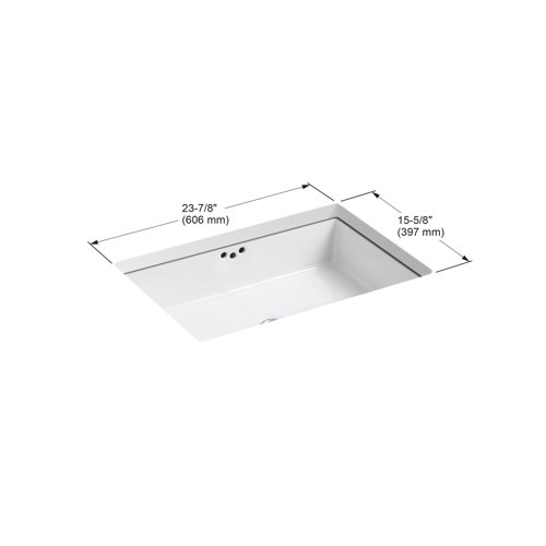 Kohler Kathryn® Vitreous China Rectangular Undermount Bathroom Sink and Overflow & Reviews | Wayfair
